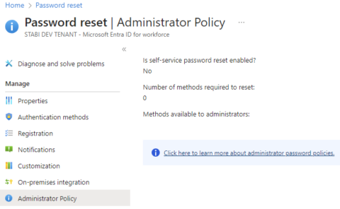 Self-Service Password Reset (SSPR) für Administratoren deaktivieren ...