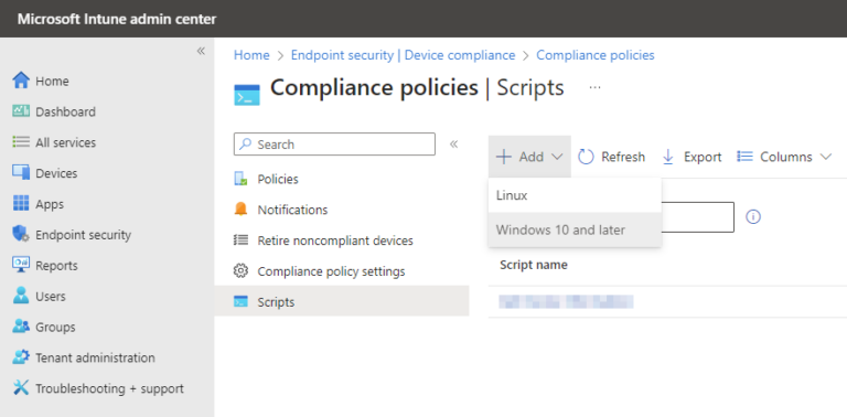 Intune - Custom Compliance-Policy - M365 Blog - Julian Stabentheiner